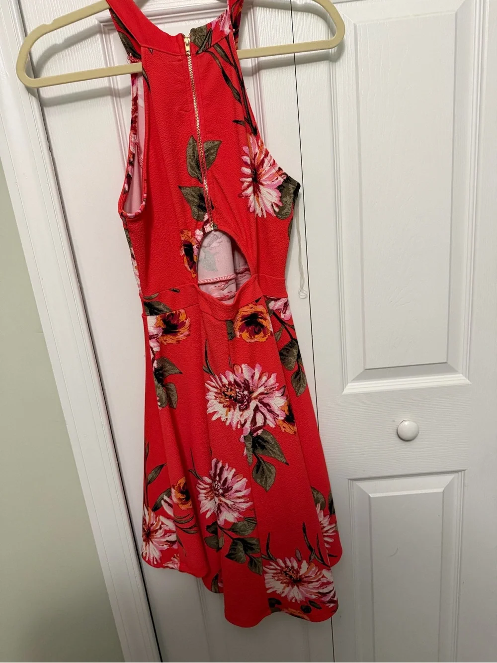 Almost Famous | Dresses | Almost Famous Coral Floral Halter Midi Dress ...